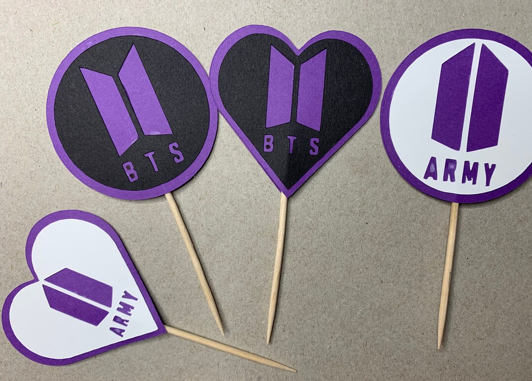 BTS Inspired Cupcake Topper | Birthday |party | Decoration - Etsy