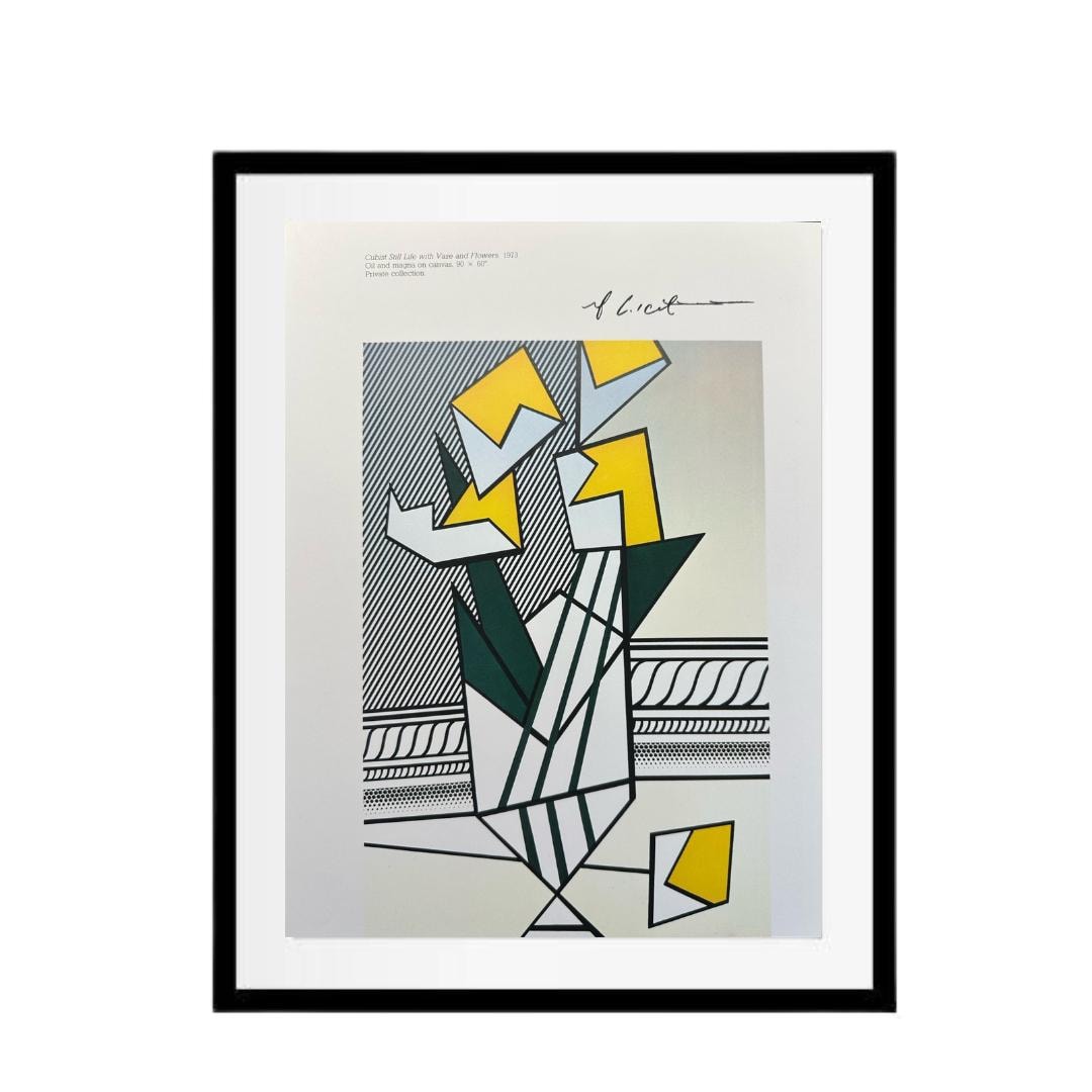 Roy Lichtenstein Print Cubist Still Life With Vase, Signed Screenprint, Pop Art Icon, Bold ...