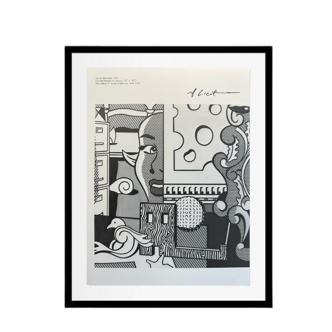 Roy Lichtenstein Print -go for Baroque,1979, Black and White, Signed ...