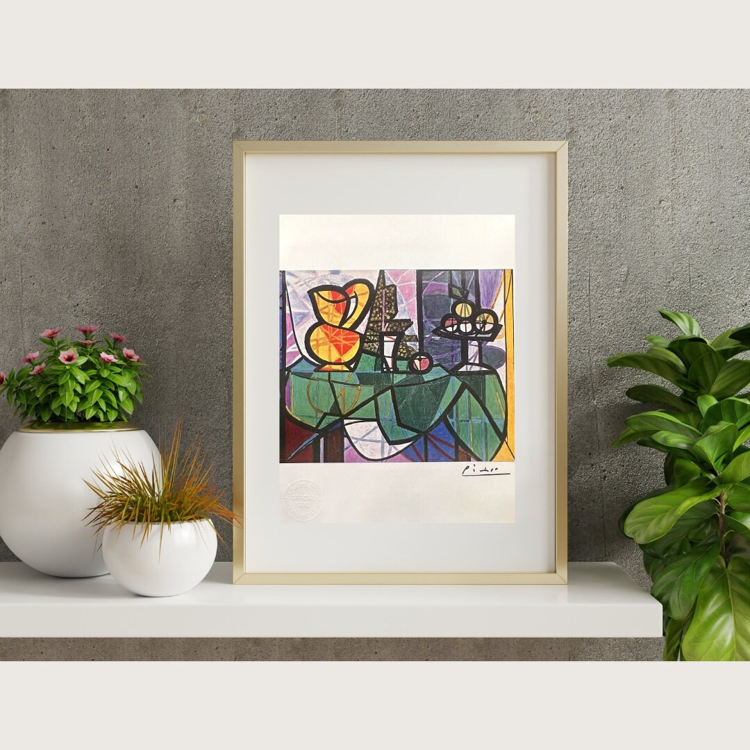 Pablo Picasso Print Pitcher and Bowl of Fruit, 1931 Original 1954 Hand ...