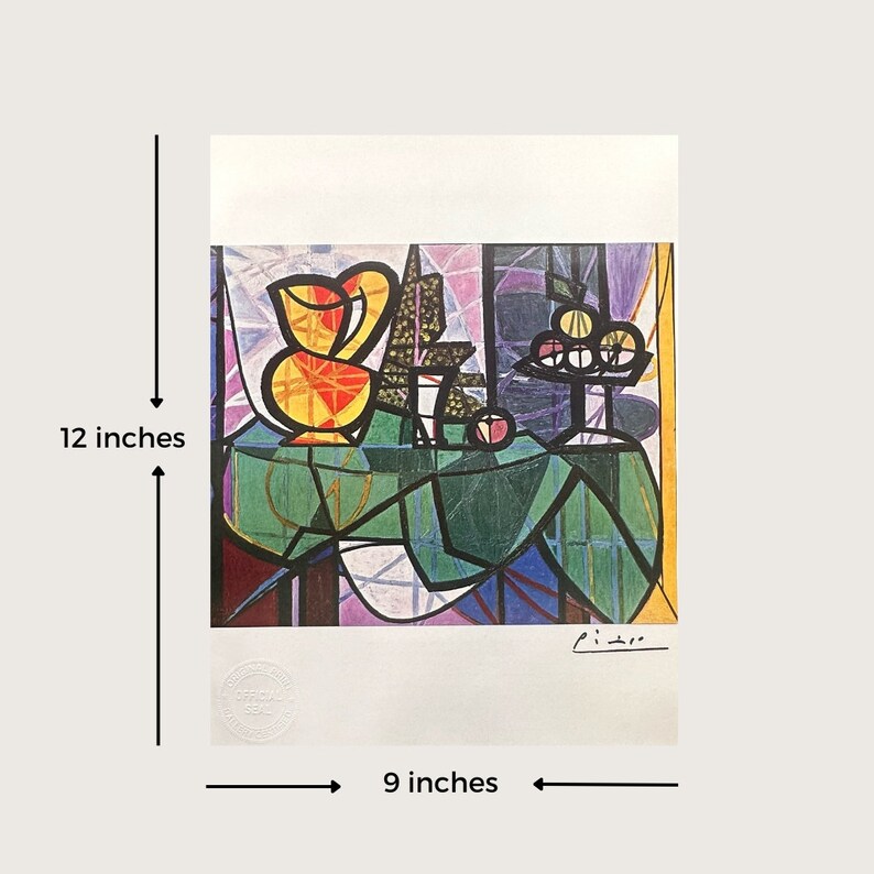 Pablo Picasso Print Pitcher and Bowl of Fruit, 1931 Original 1954 Hand ...