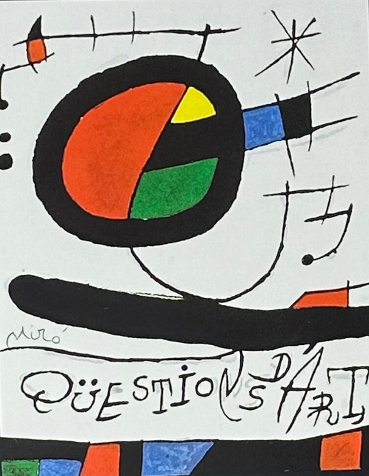 Vintage Joan Miro Signed Poster Questions D'art 1970s, Original ...