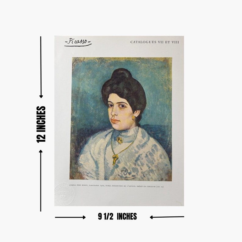 Vintage 1969 Pablo Picasso Color Plate Print Portrait of Corina, Signed ...