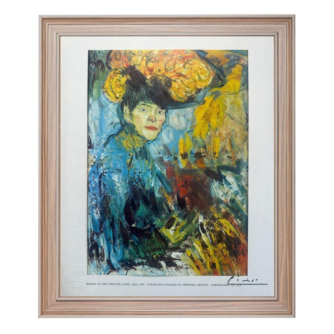 Pablo Picasso Blue Period Print 1901-1905 Woman at the Theater ...