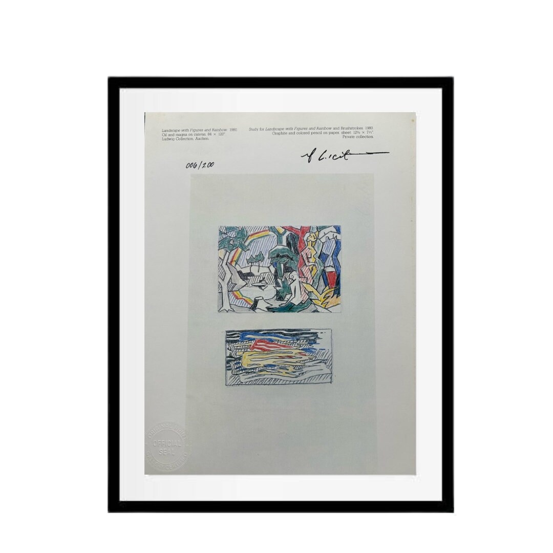 Roy Lichtenstein Print, Landscape With Figures and Rainbow, 1980 Signed ...