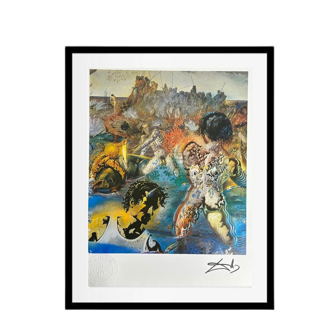Salvador Dali Print, Tuna Fishing - Signed Offset Lithograph ...