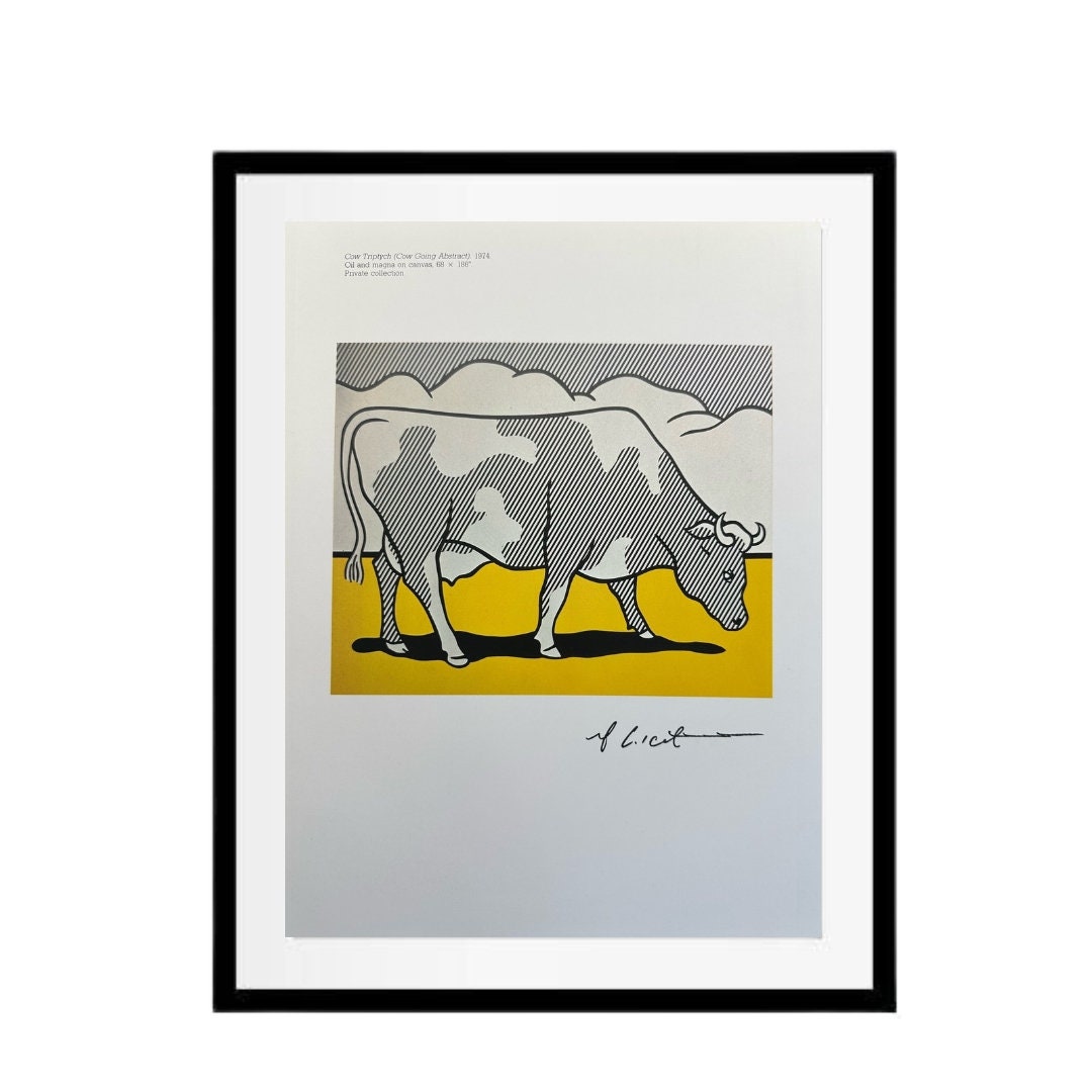 Roy Lichtenstein Print, Cow Triptych, 1974 Signed Offset Lithograph ...
