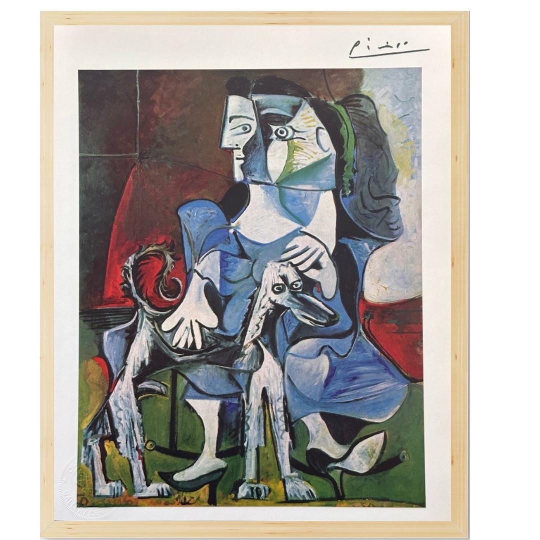 Pablo Picasso 1905 Blue Period Print Woman With Dog, 1962, Limited ...