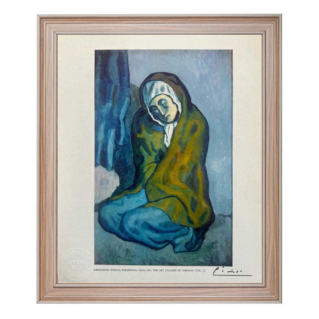 Pablo Picasso Blue Period Print 1901-1905 Arlequin Crouching Woman ...