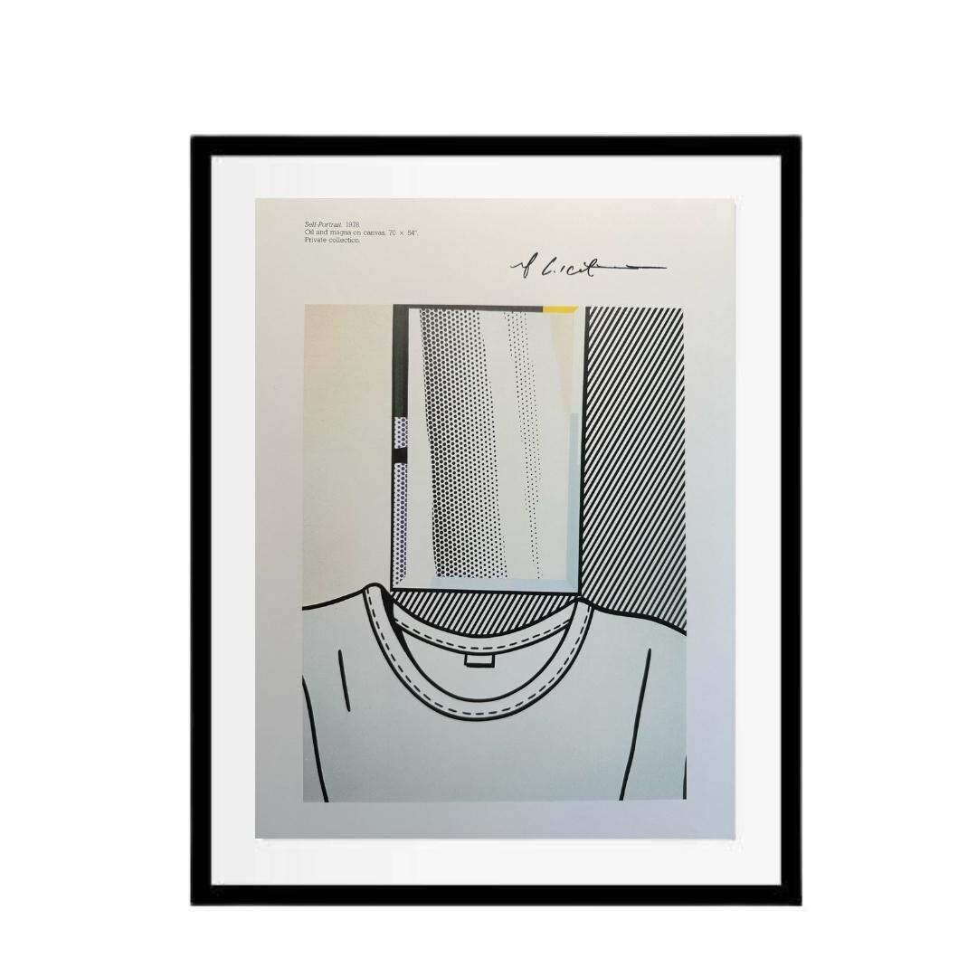 Roy Lichtenstein Print - Self-portrait, 1978, Black and White, Signed ...