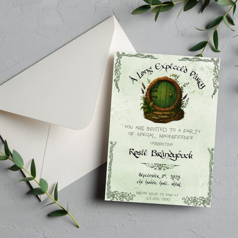 Hobbit Inspired Party Invitation, Customizable and Printable, LOTR ...