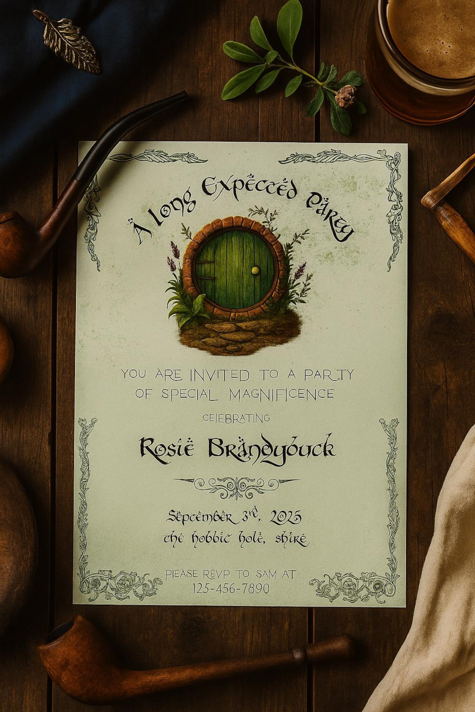 Hobbit Inspired Party Invitation, Customizable and Printable, LOTR ...