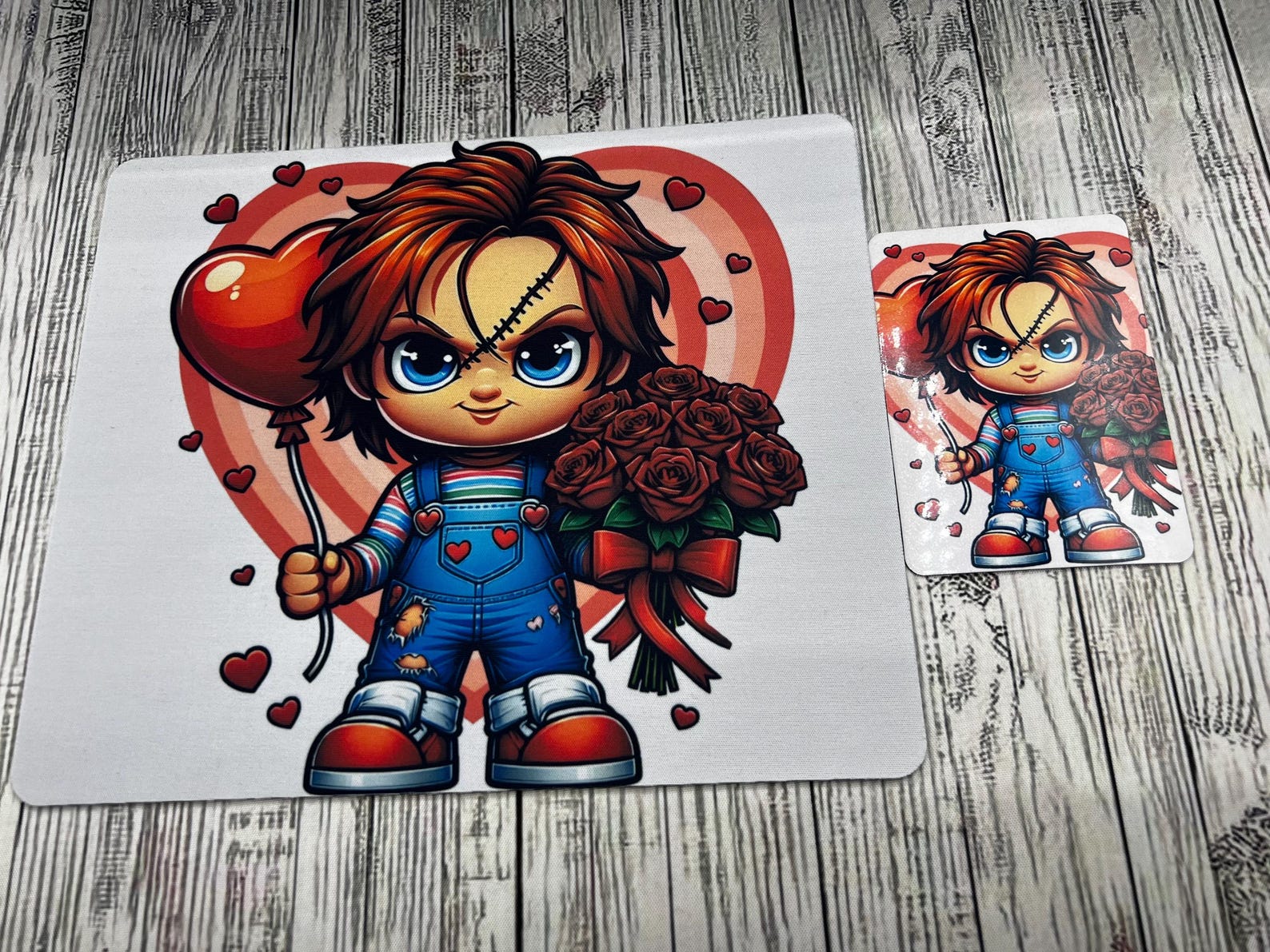 Chucky Valentines Day 9x8 Custom Made Mouse Pad and 3x4 Magnet ...