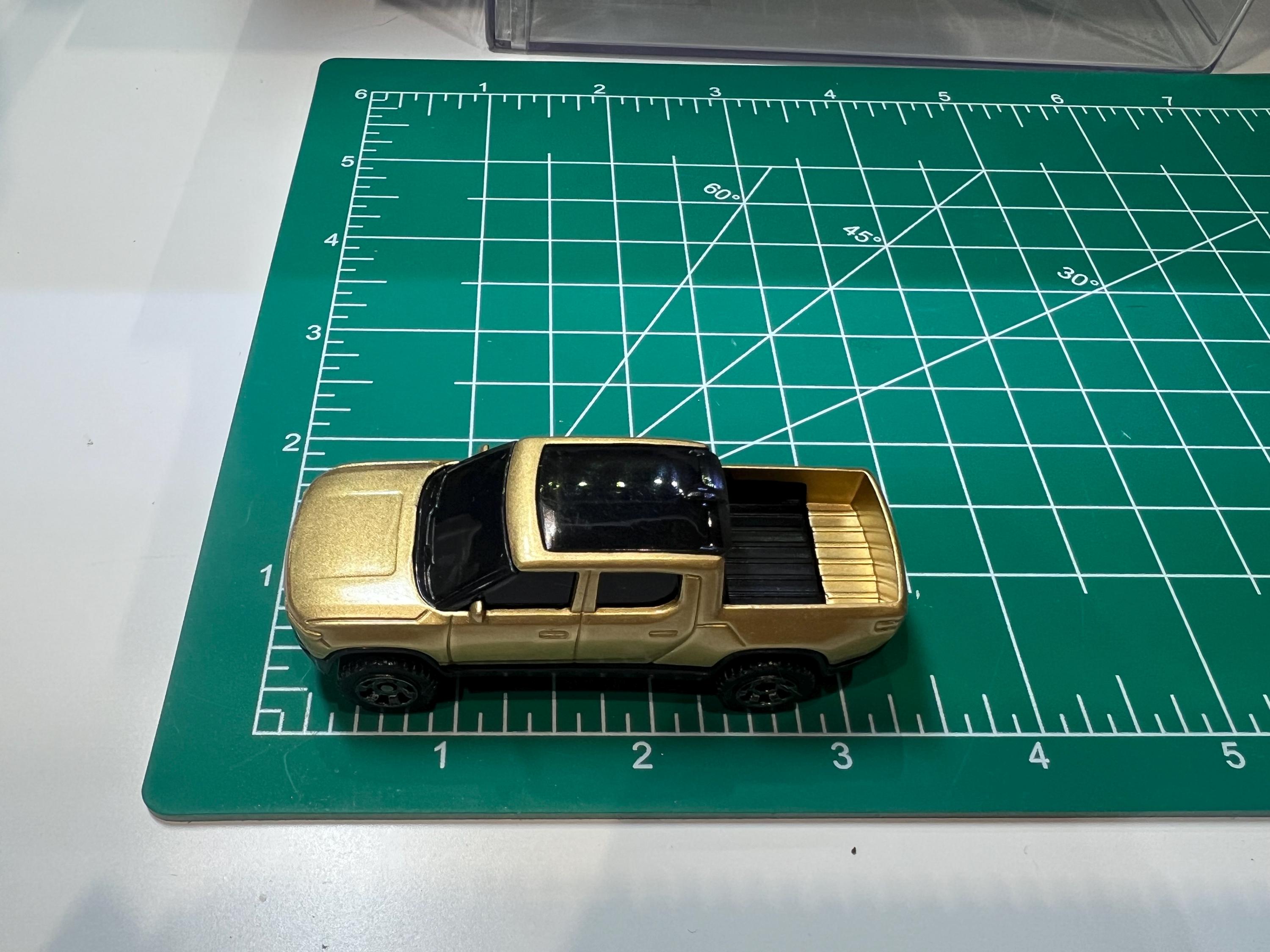 1:64 Scale Custom Painted Matchbox Diecast Truck - Gold Rivian R1T With ...