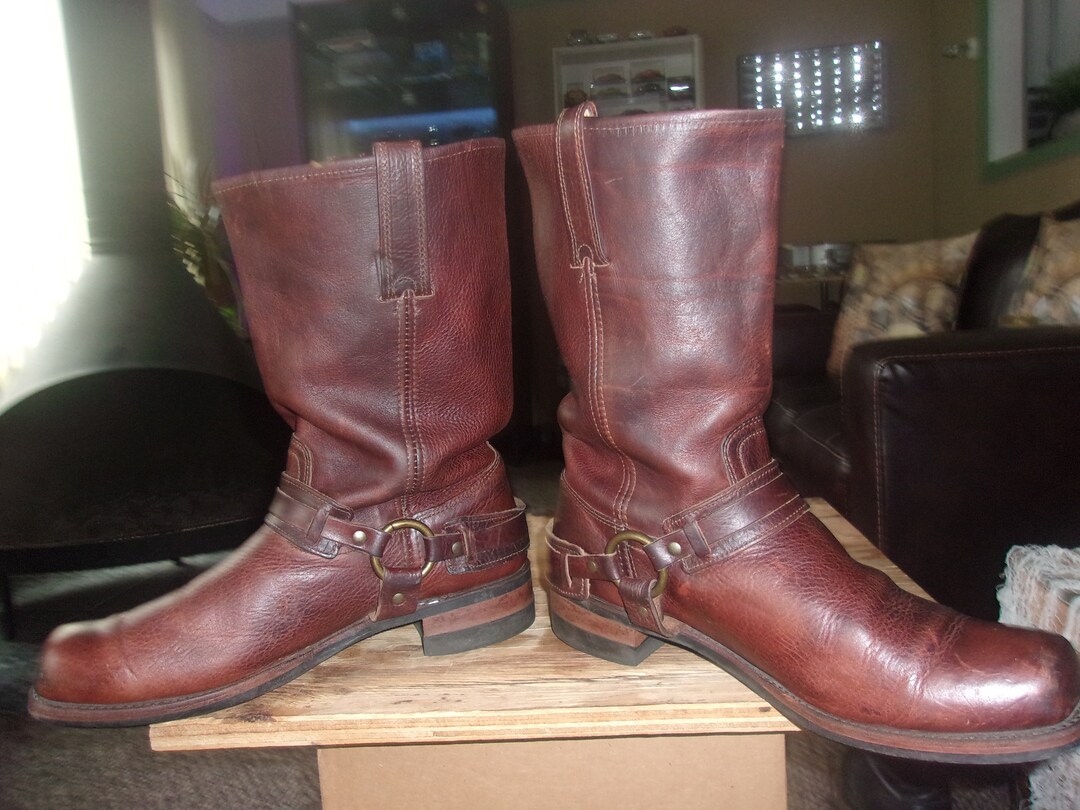 Men's Frye GAUCHO Harness Boots Motorcycle Boots GRUNGE Biker Boots ...
