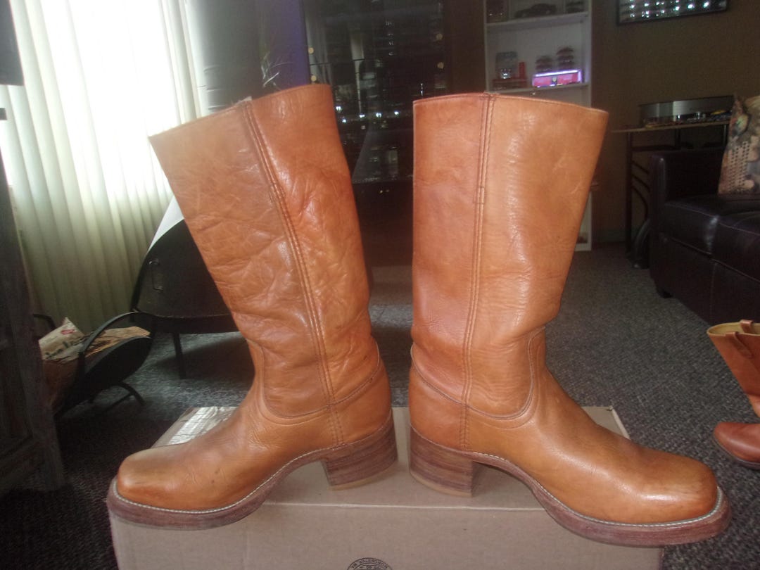 Vintage Men's FRYE BLACK LABEL Campus Boots #2556 Harness Motorcycle ...