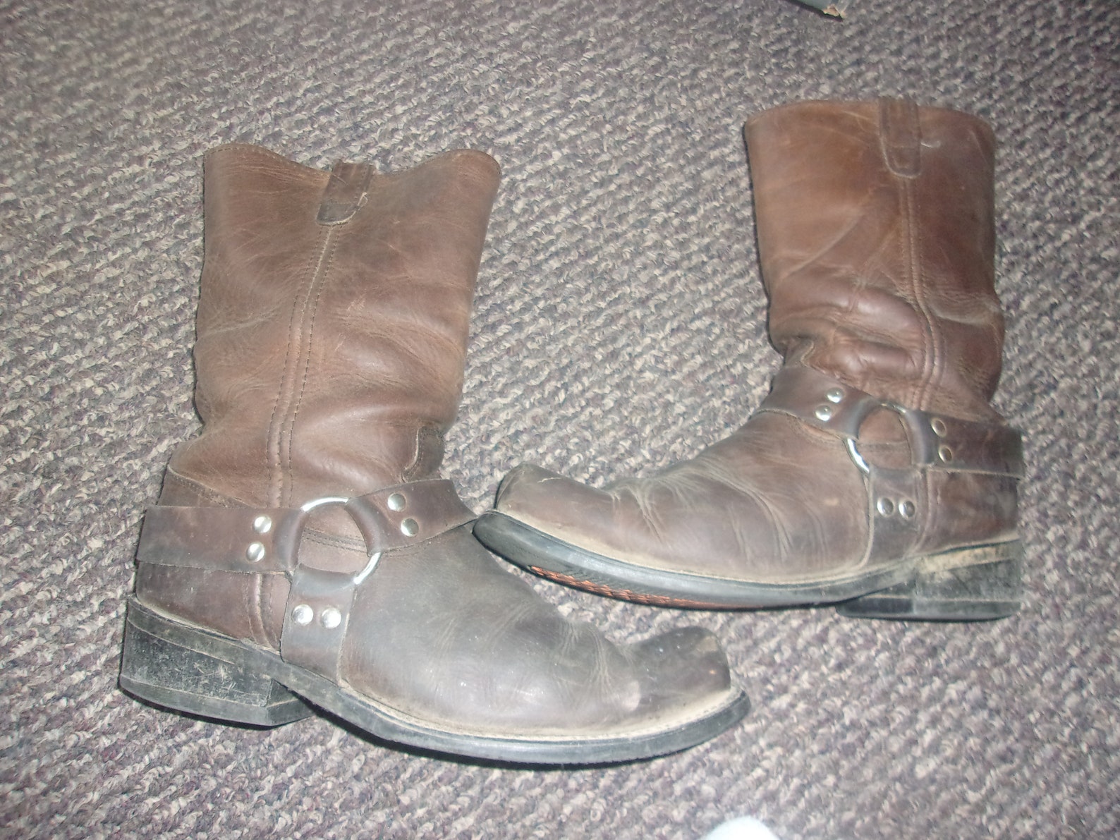 Men's TRASHED Harness Boots Motorcycle Boots GRUNGE Biker Boots ...