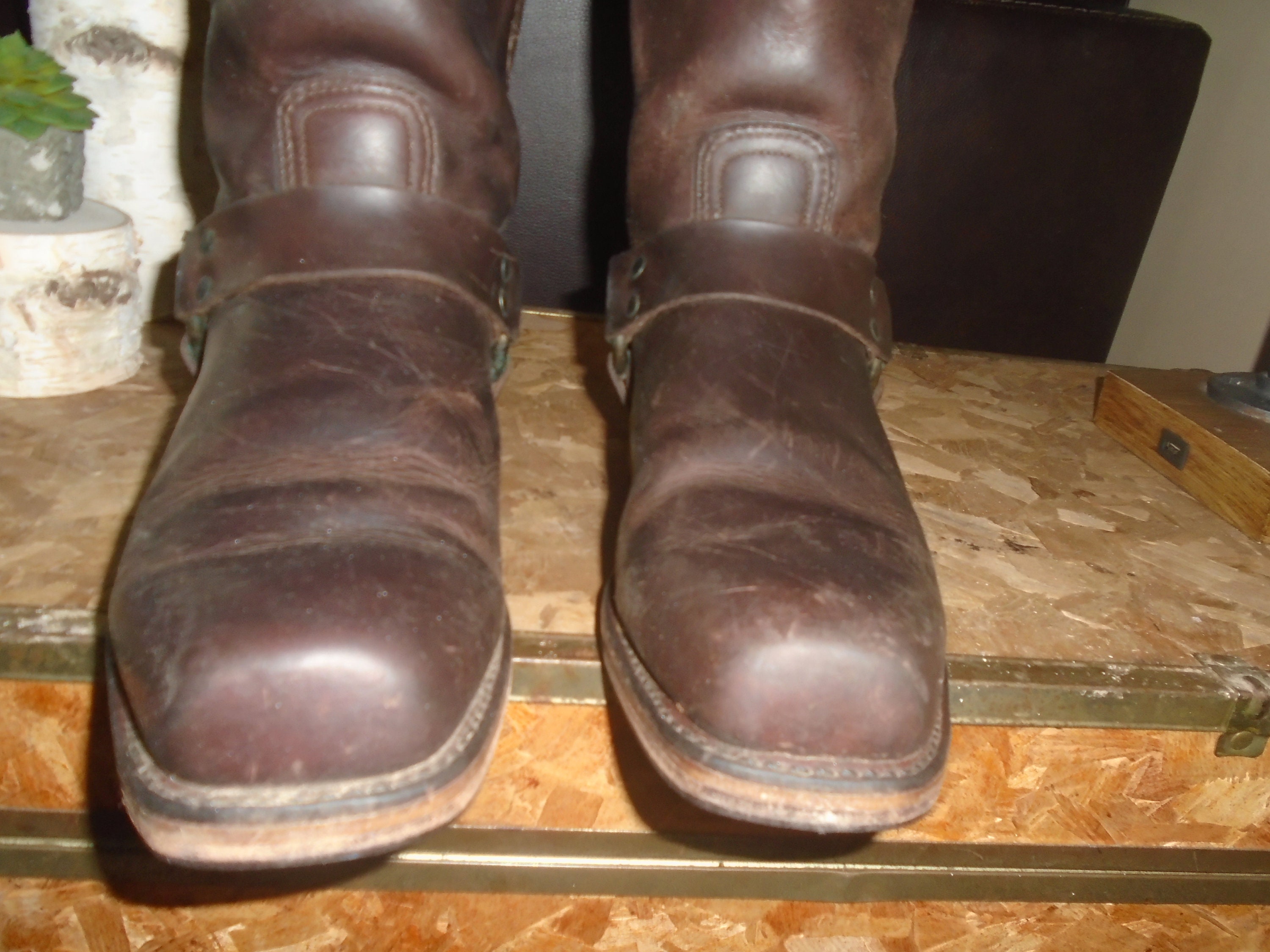 Men's Vintage FRYE HARNESS Boots Motorcycle Boots Biker Boots ANTIQUED ...