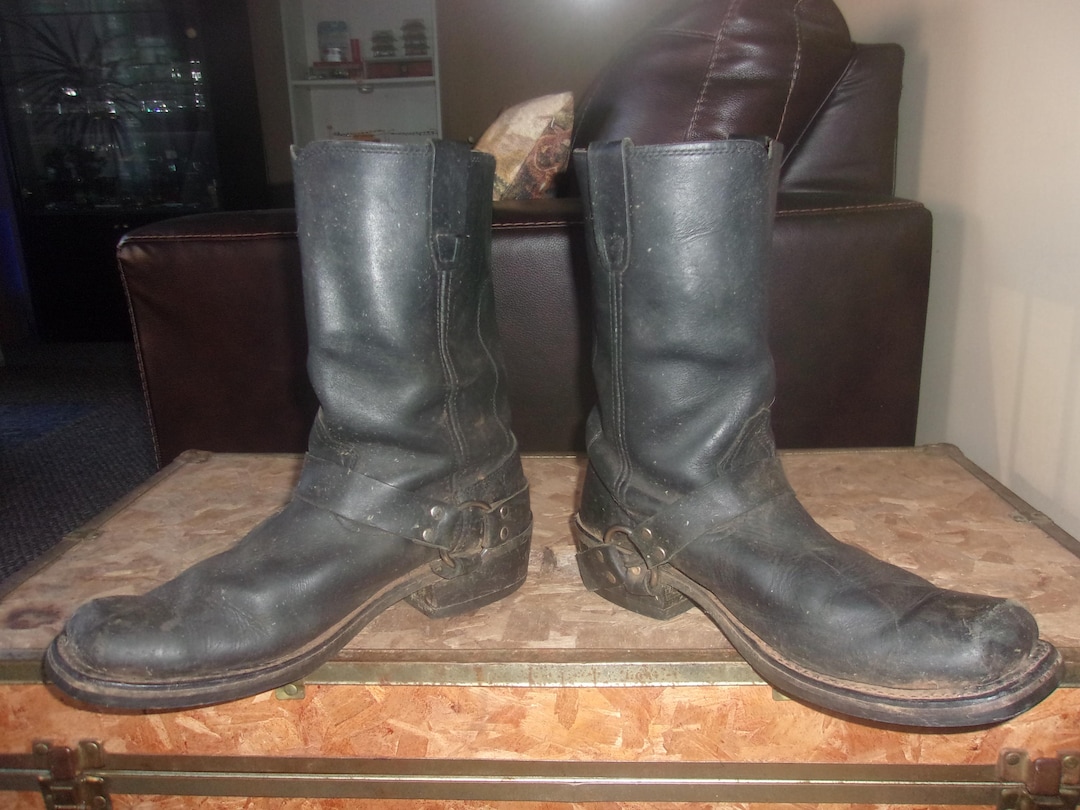 Men's TRASHED Harness Boots Motorcycle Boots GRUNGE Biker Boots ...