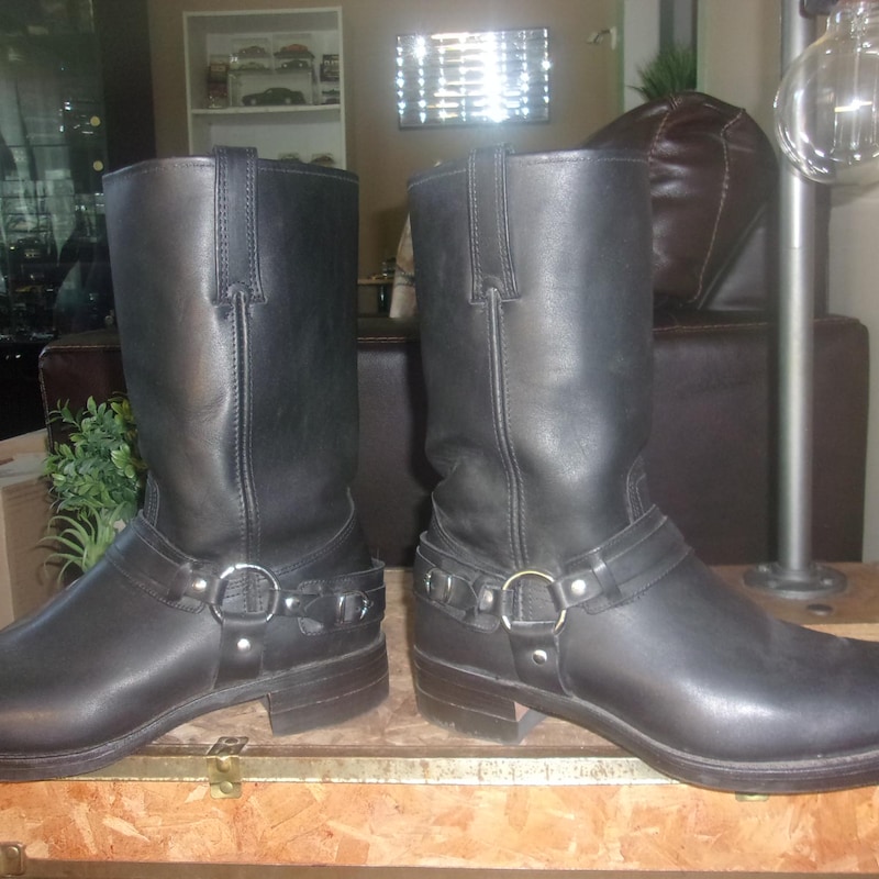 Frye Harness Boots Black - Etsy