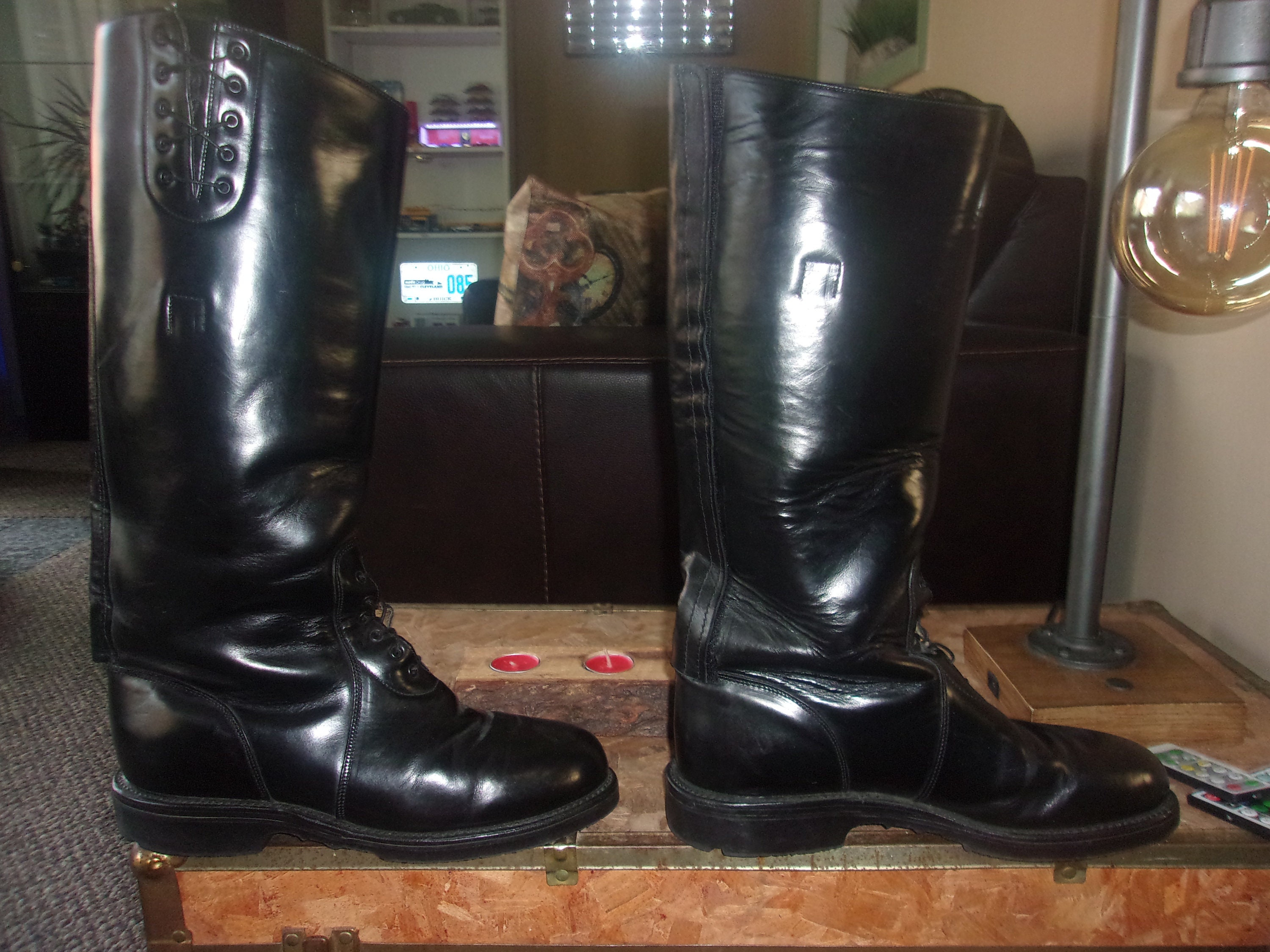 COP WORN Chippewa Motorcycle Boots USA Made Biker Boots Engineer Boots ...