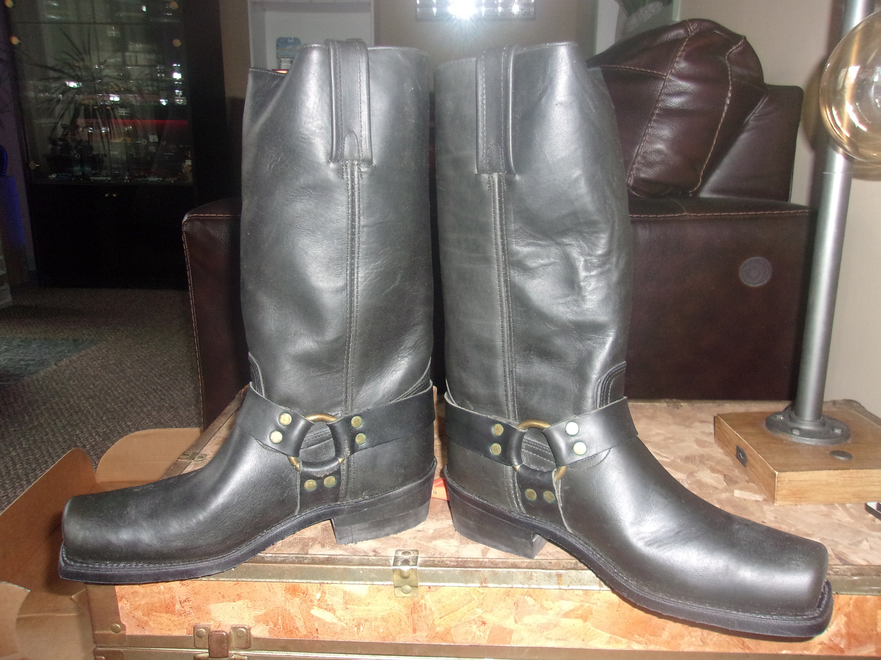 NEW Vintage Frye Harness Boots Motorcycle Boots Biker Boots Black Label ...