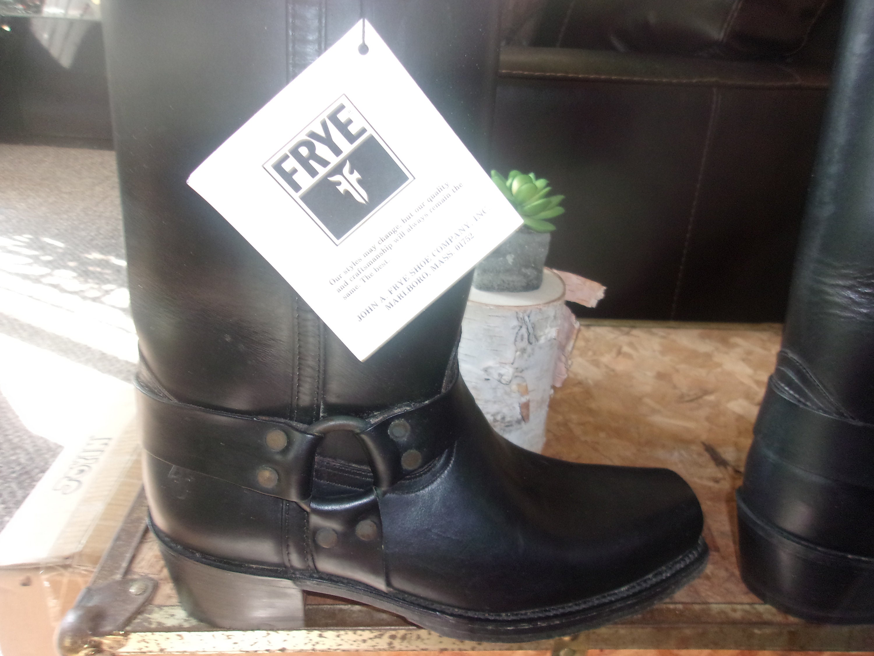 NEW Vintage Frye Harness Boots LEATHER SOLES and Heels Motorcycle Boots ...