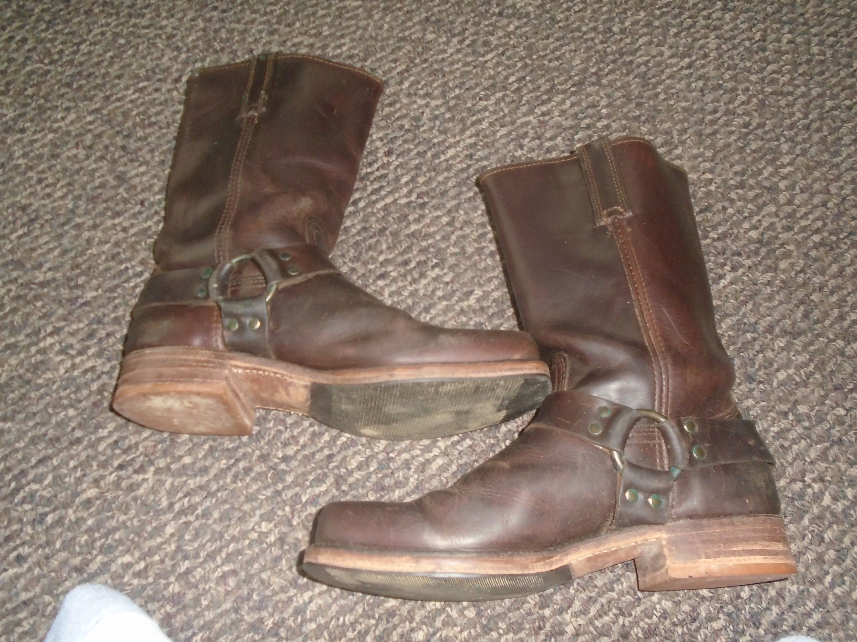 Men's Vintage FRYE HARNESS Boots Motorcycle Boots Biker Boots ANTIQUED ...