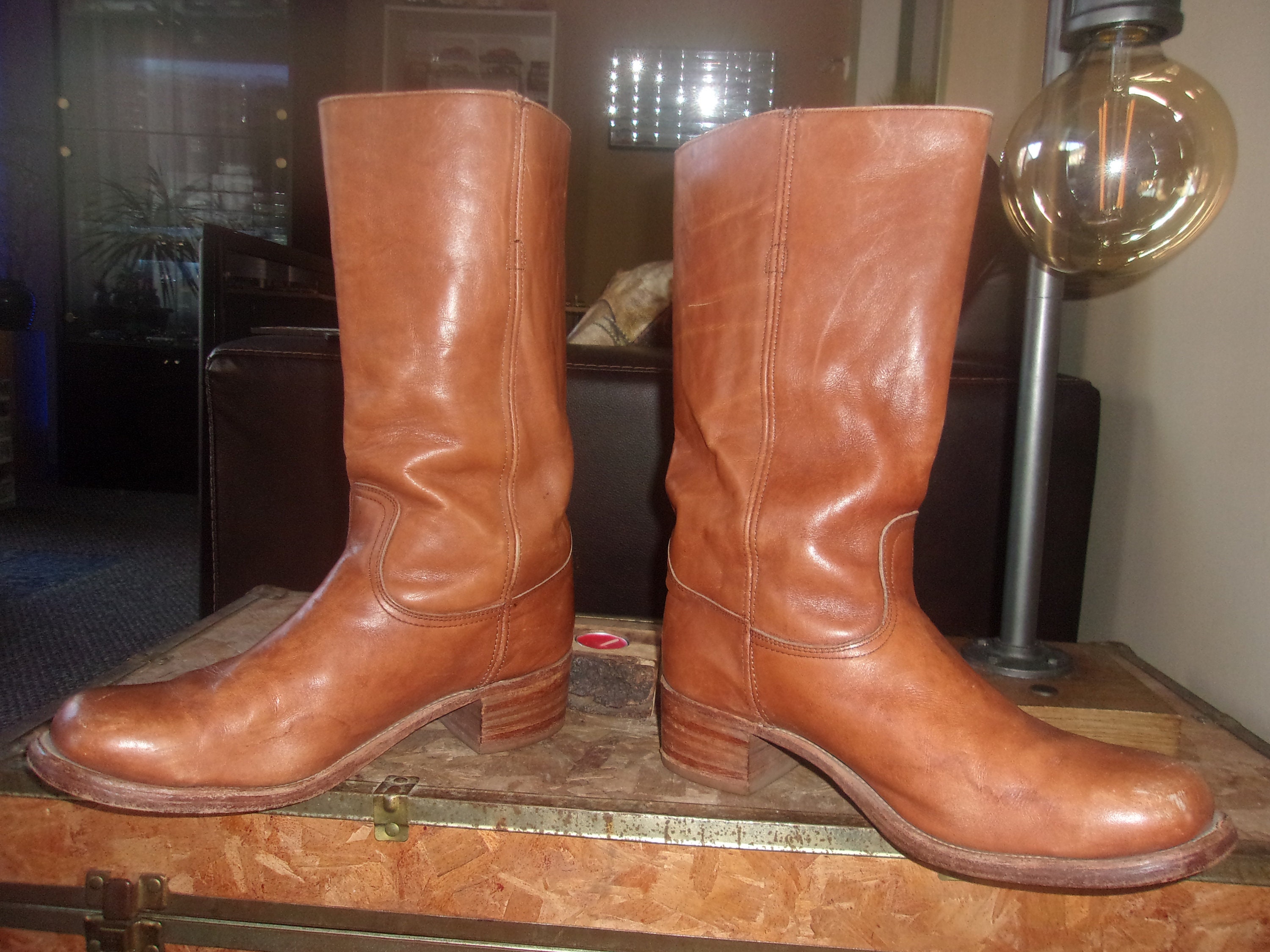 Vintage Frye BLACK LABEL Campus Boots Harness Motorcycle Boots Biker ...