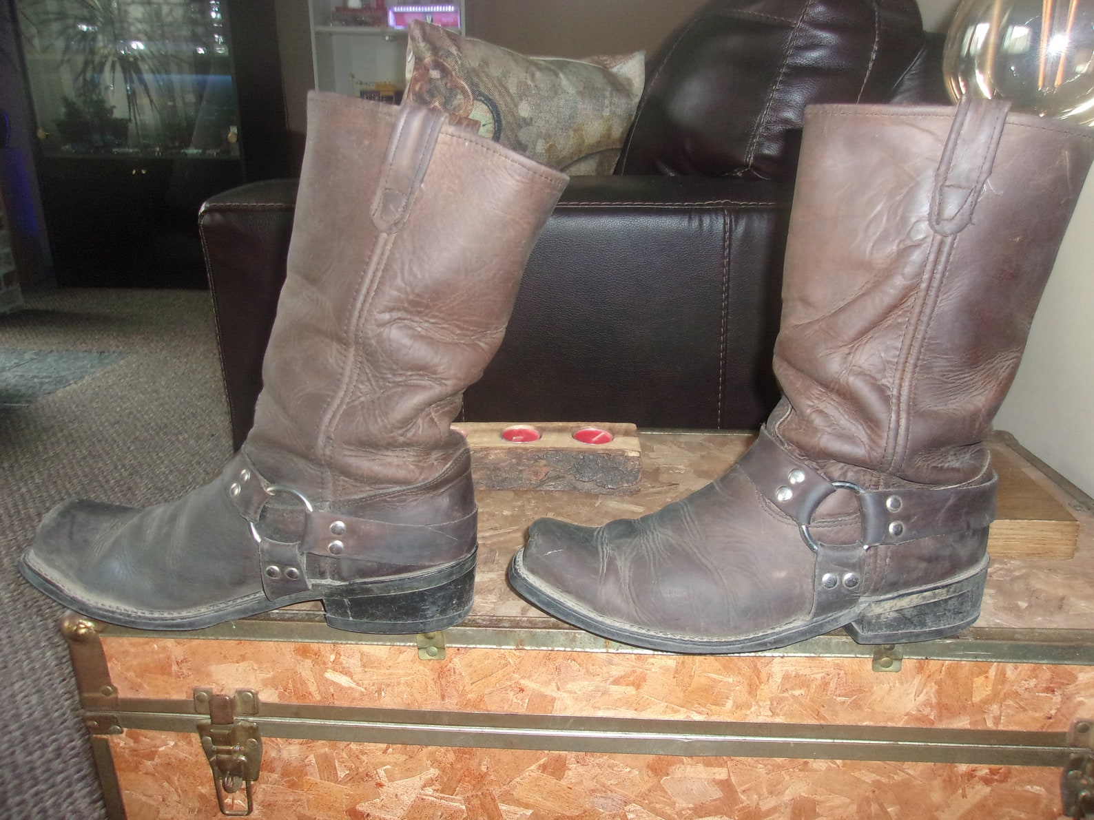 Men's TRASHED Harness Boots Motorcycle Boots GRUNGE Biker Boots ...