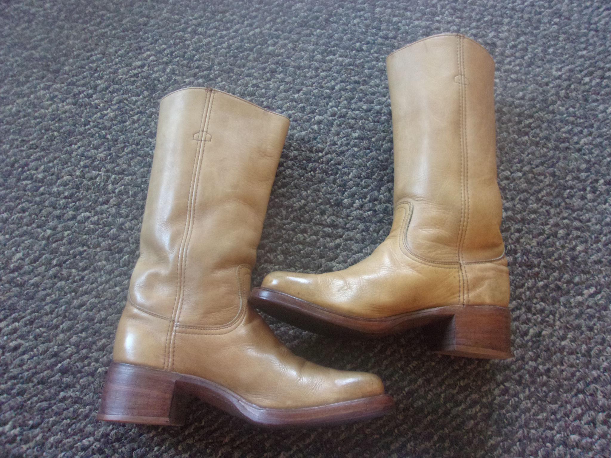 Vintage Men's FRYE BLACK LABEL Campus Boots #2552 Harness Motorcycle ...