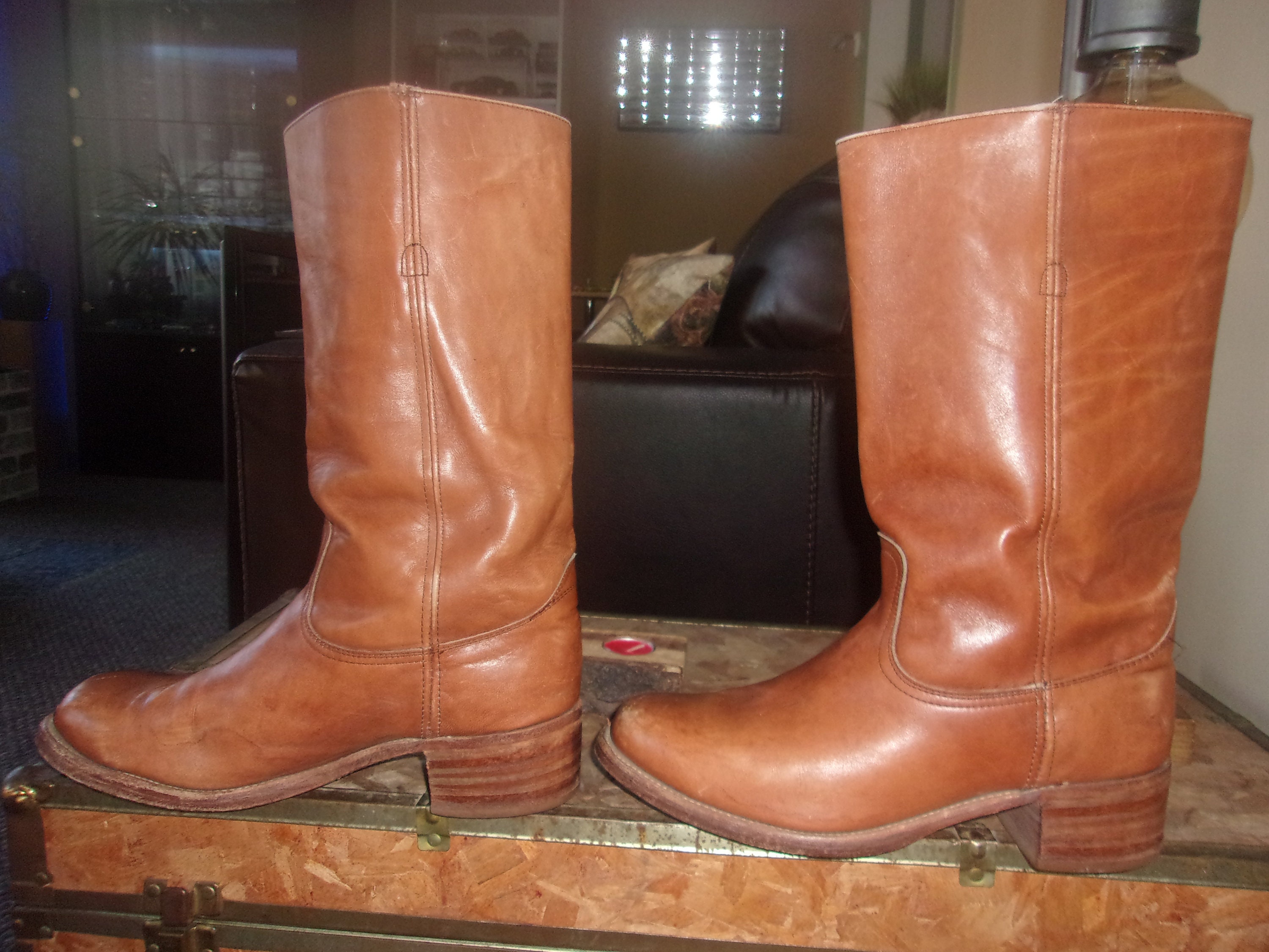 Vintage Frye BLACK LABEL Campus Boots Harness Motorcycle Boots Biker ...