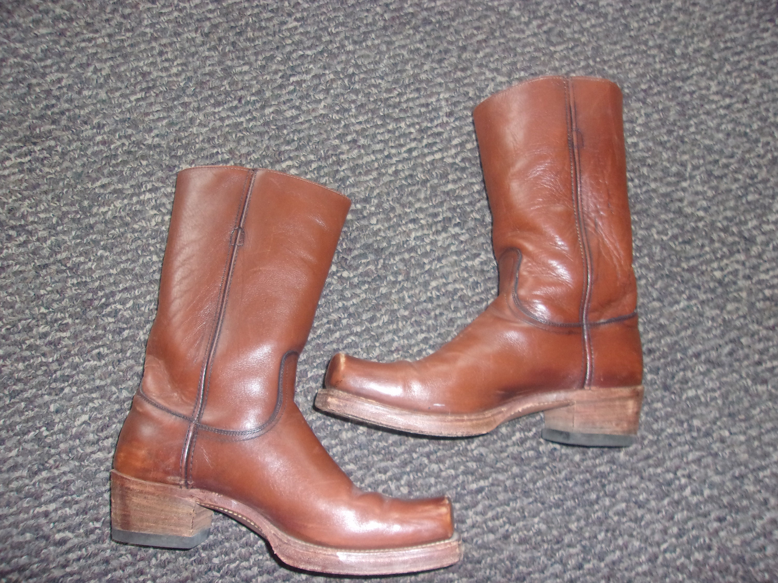 RARE SQUARE Toe Cavalry Frye Vintage Black Label Campus Boots ...