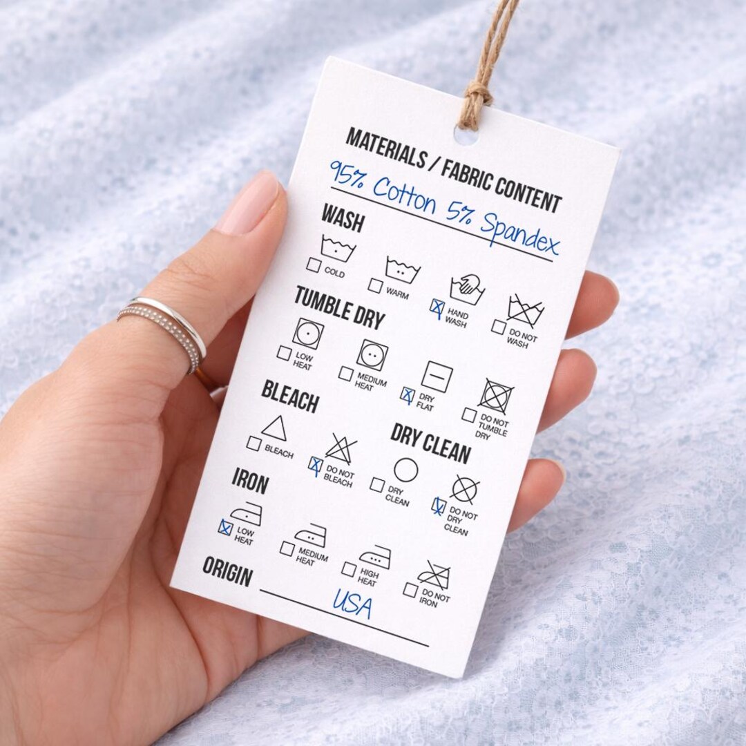 Clothing Hang Tags With Wash Symbols, Writable Care Labels, Markable ...