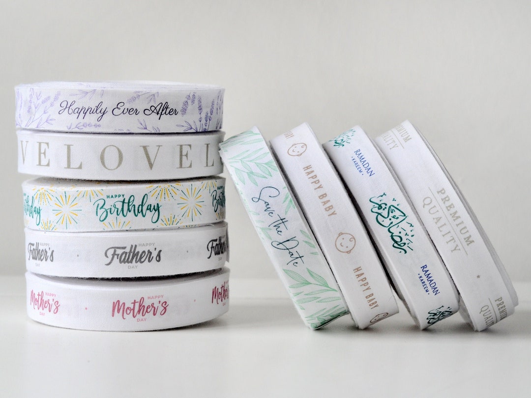 100% Natural White Tape in Various Prints, 3/4 (20 Mm) Wide Printed ...