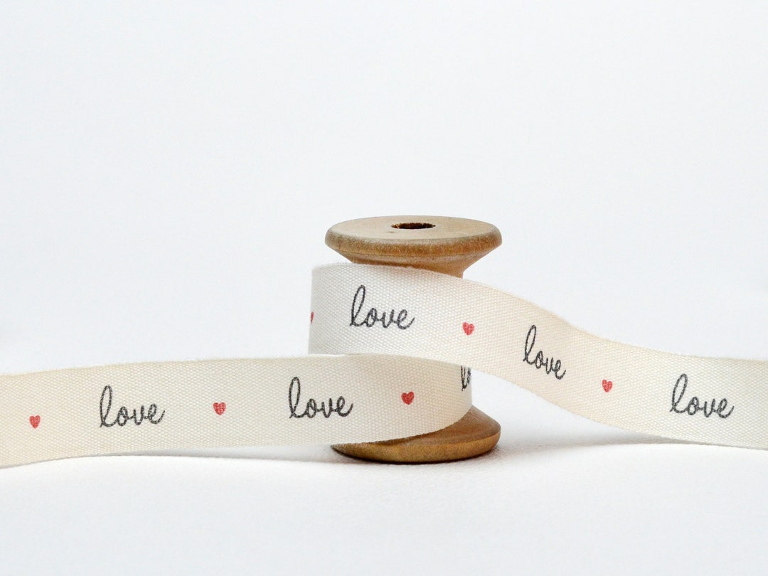 Love & Heart Print Ribbon, 5/8 15 Mm, Wedding, Engagement, Valentine's ...