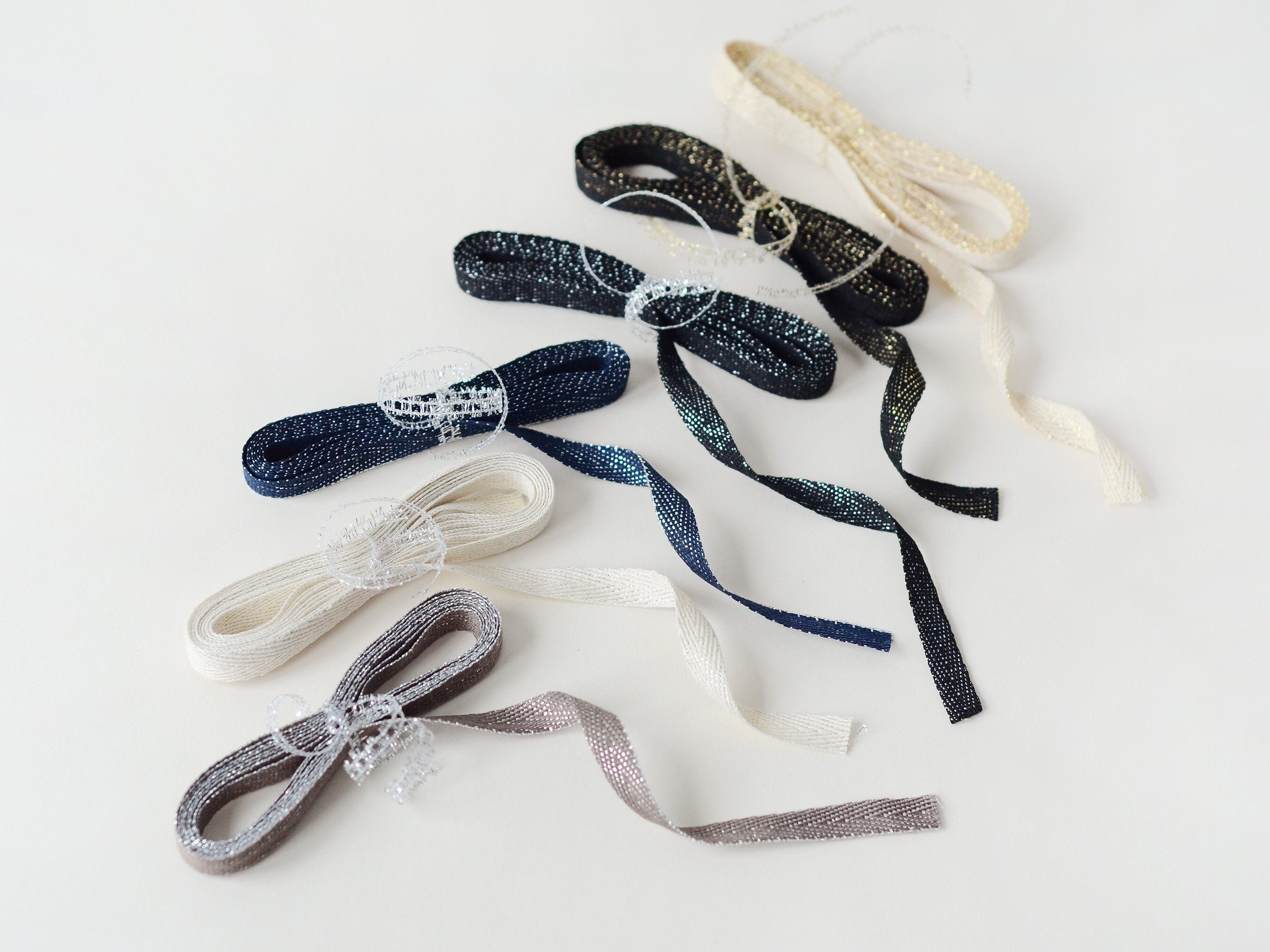 3/8 Herringbone Ribbon, 10 Yards - Silver / Gold Glitter Black, Navy ...