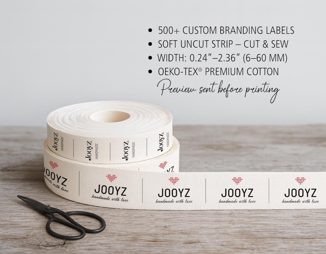Custom Cotton Sewing Labels, 500+ Personalized Logo or Text Clothing ...