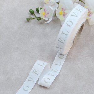 Love Ribbon, 3/4 20 Mm White Color 100% Natural Cotton Ribbon, Love ...