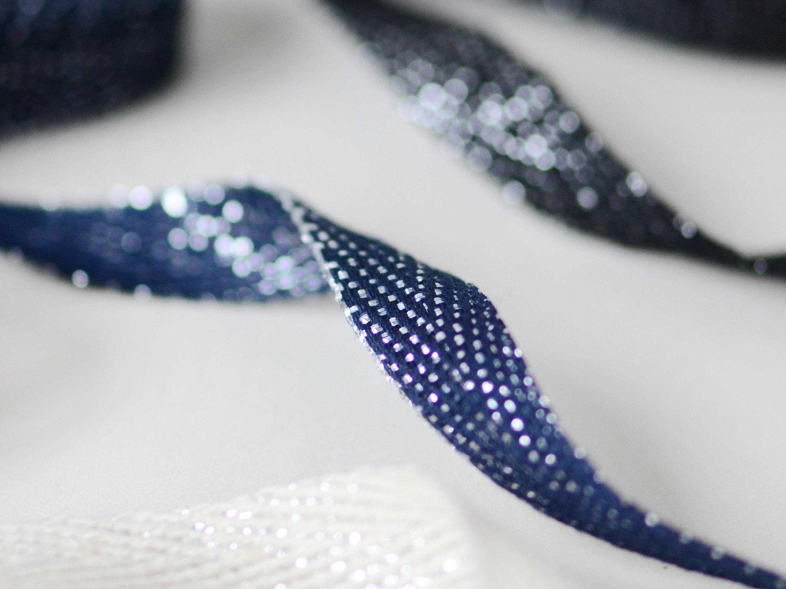 3/8 Herringbone Ribbon, 10 Yards - Silver / Gold Glitter Black, Navy ...