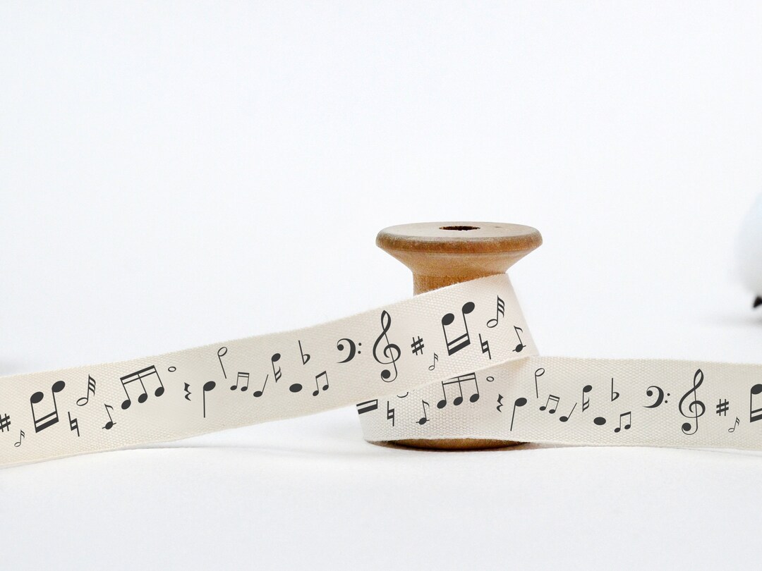Musical Note Ribbon, 5/8 15 Mm 100% Cotton Wrapping Tape for Natural ...