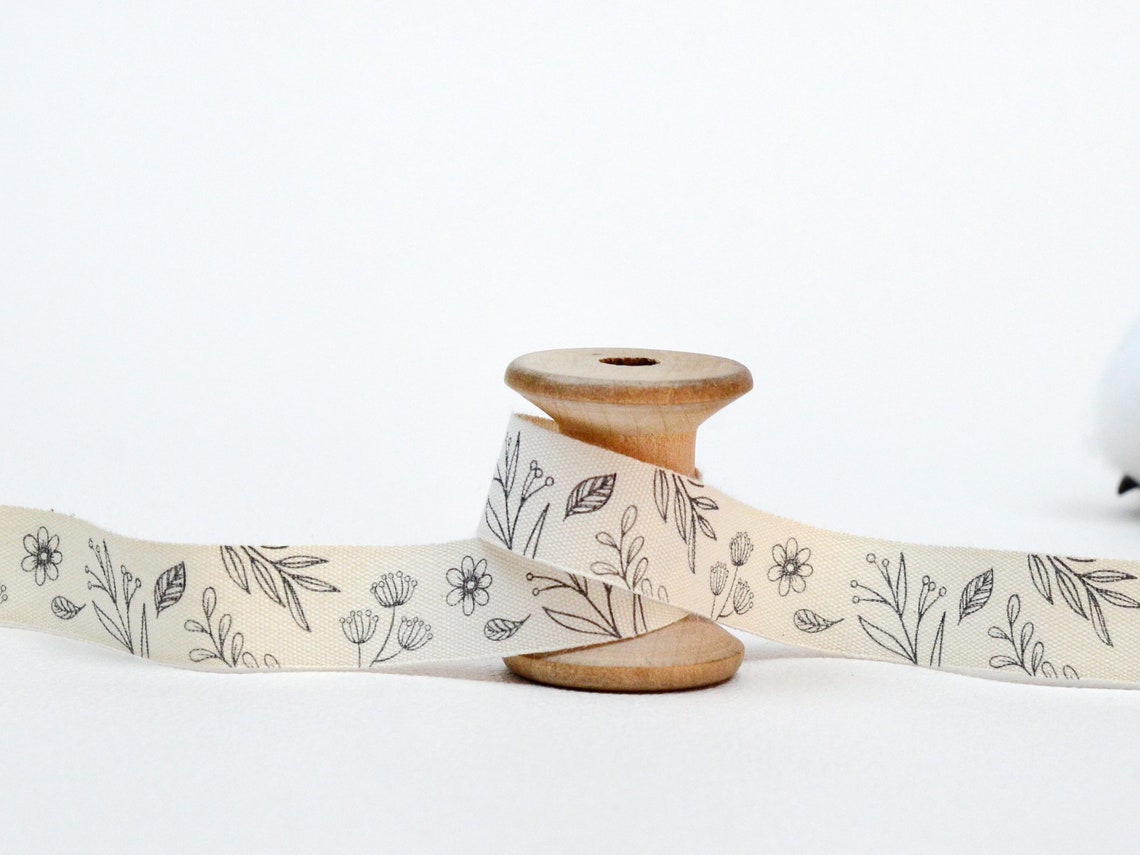 Printed Cotton Ribbon 100% Natural Tape in Various Prints - Etsy