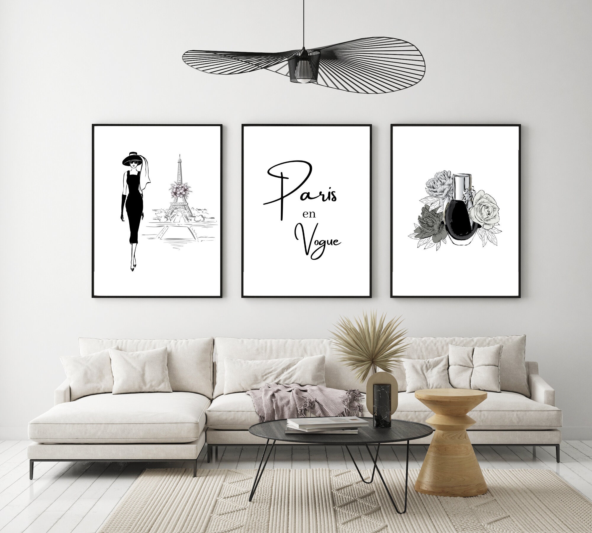 Elegant Parisian Art Print Set of 3 Paris Print Minimalist Wall Decor ...