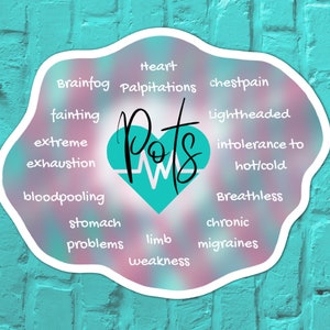 Pots Symptom Sticker Pots Awareness Sticker, Dysautonomia Awareness ...