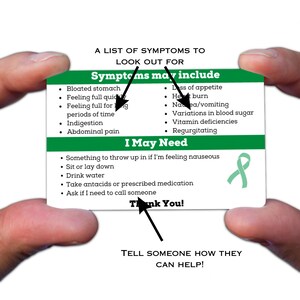 Gastroparesis Medical Card for Wallet, Stomach Problems, Victimized by ...