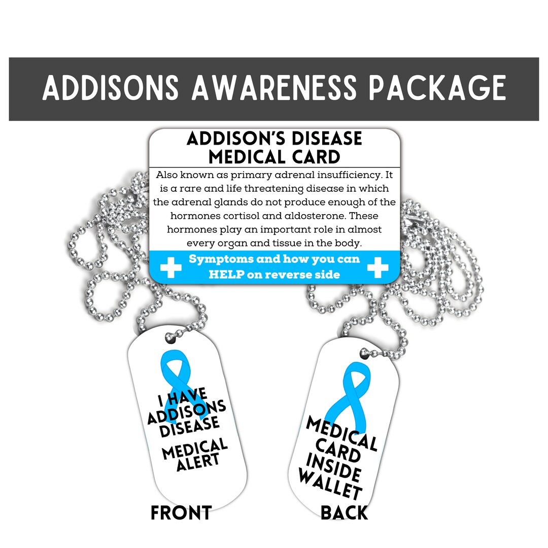 Addisons Disease Awareness, Medical ID Card for Wallet, Adrenal ...