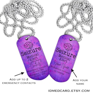 Seizure Awareness Alert Medical Card for Wallet,epilepsy Disorder ...