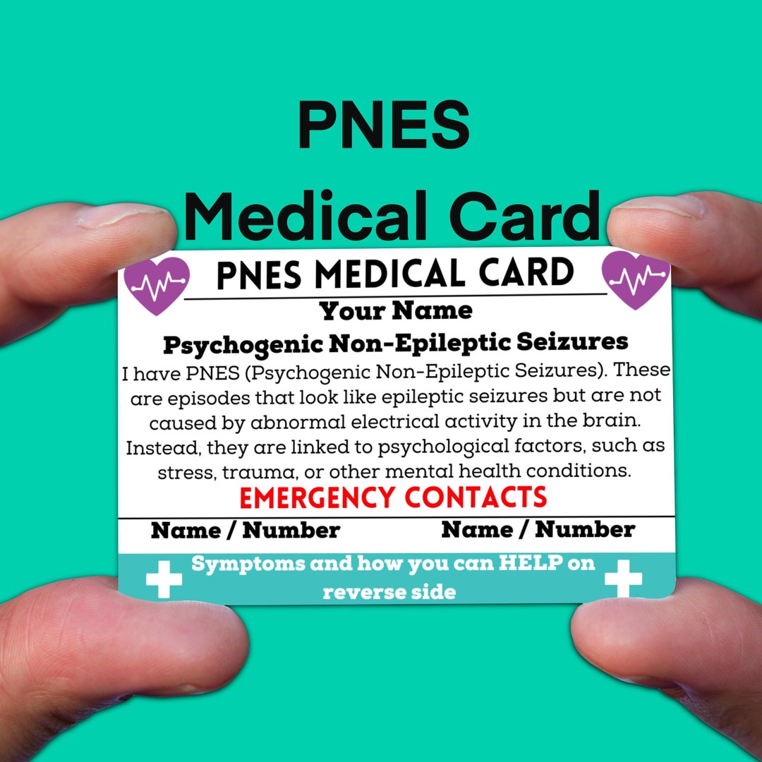 PNES Medical Alert ID Card, Aware Tag, Non Epileptic Psychogenic ...