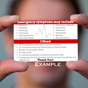Medical Alert Card, Medical ID Card, Personalized Medical Alert ...