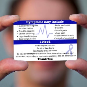 Myalgic Encephalomyelitis Medical Alert Card, Emergency Contacts Tag ...